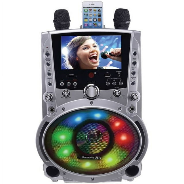 Karaoke USA GF758 Complete Bluetooth Karaoke System with LED Sync ...