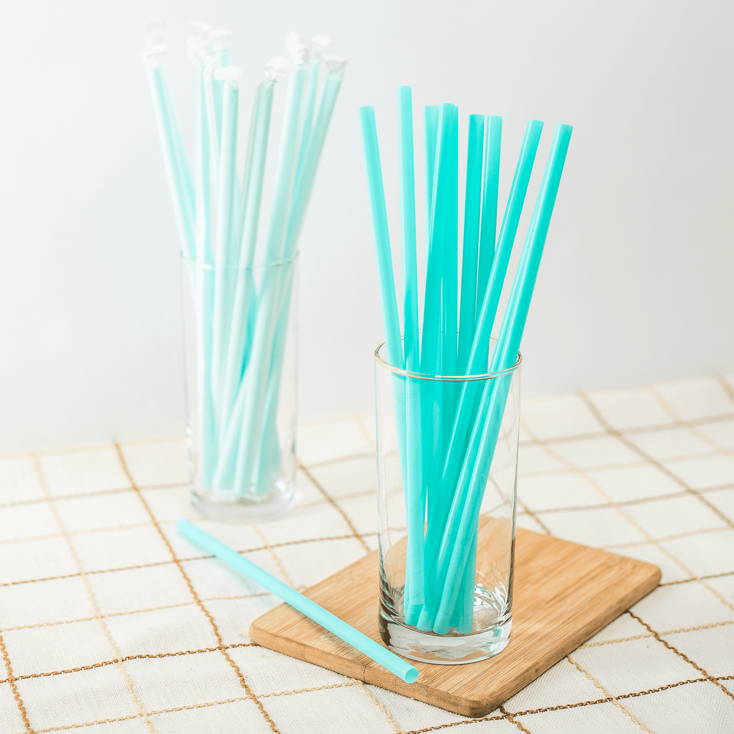 Karat 10.25'' Giant Straws (8mm) Paper Wrapped, Aqua - 1,200 ct ...