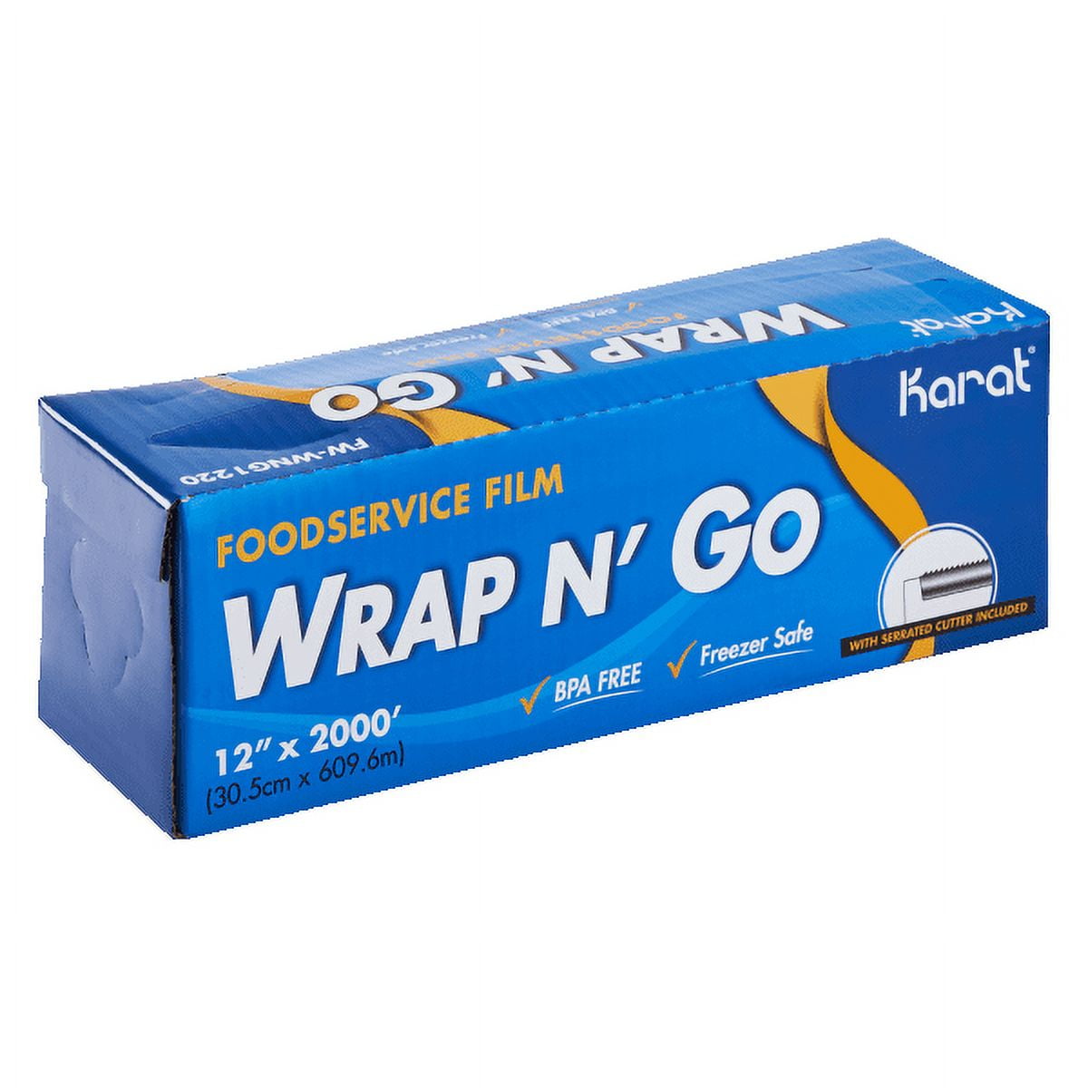 Karat 12" x 2000 Feet Long Plastic Wrap | WRAP N’ GO Foodservice Film 2000 sq ft | Industrial ...