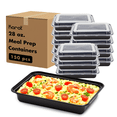 Karat 28oz Black Plastic Microwavable Meal Prep Containers (Pack of 150 ...