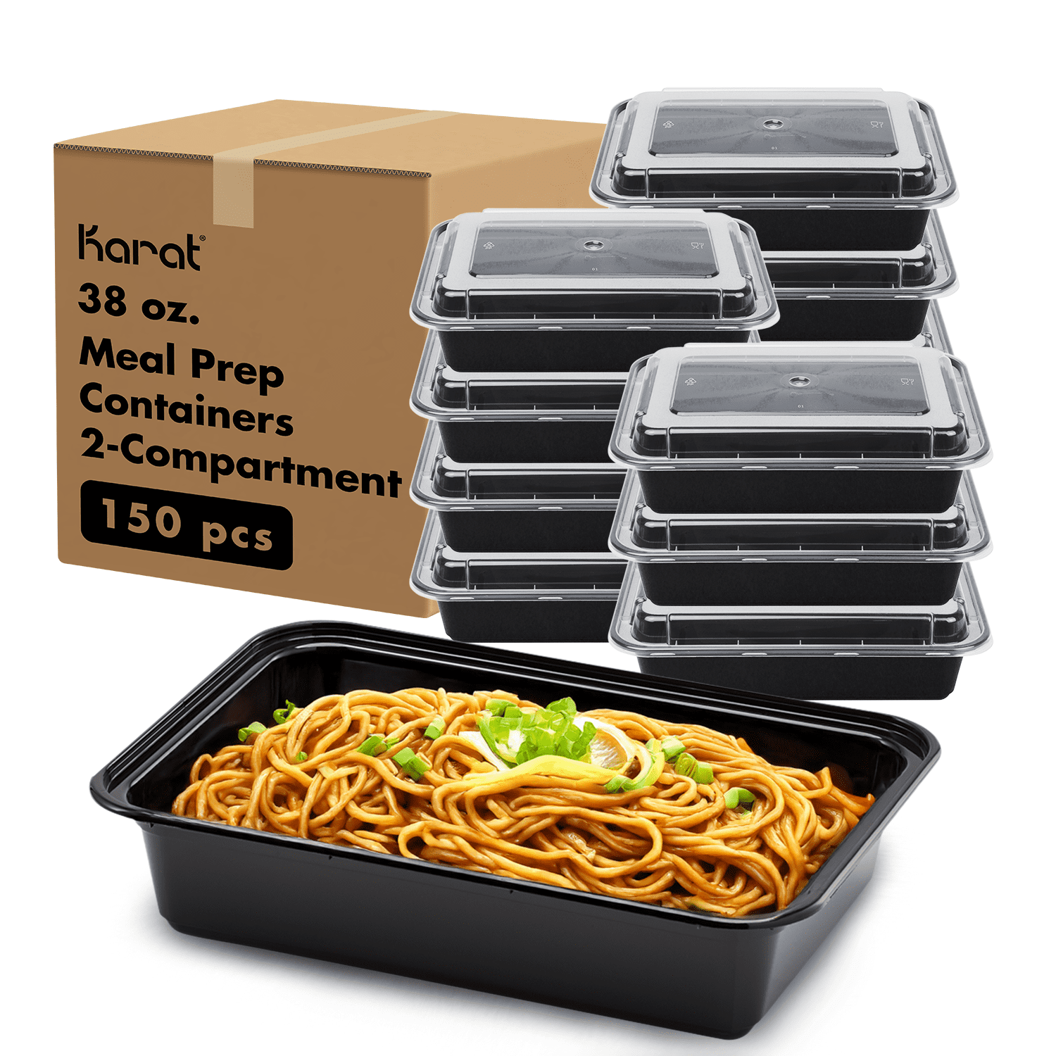 Karat 38oz Disposable Microwave Safe Rectangular Food Storage ...