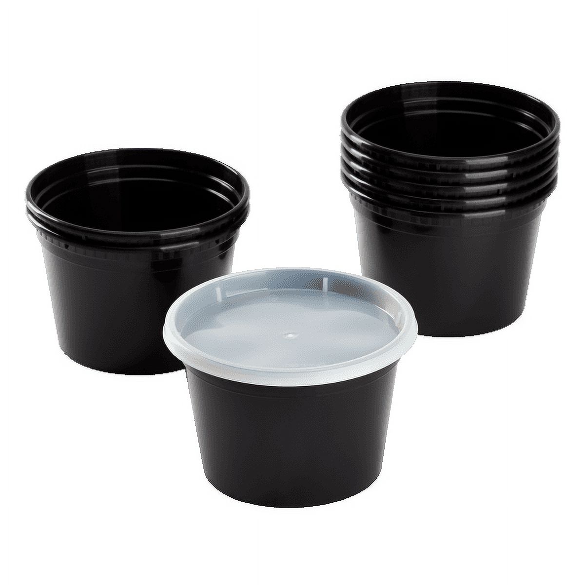 Karat 12 oz Black PP Injection Molded Round Deli Containers with Lids ...