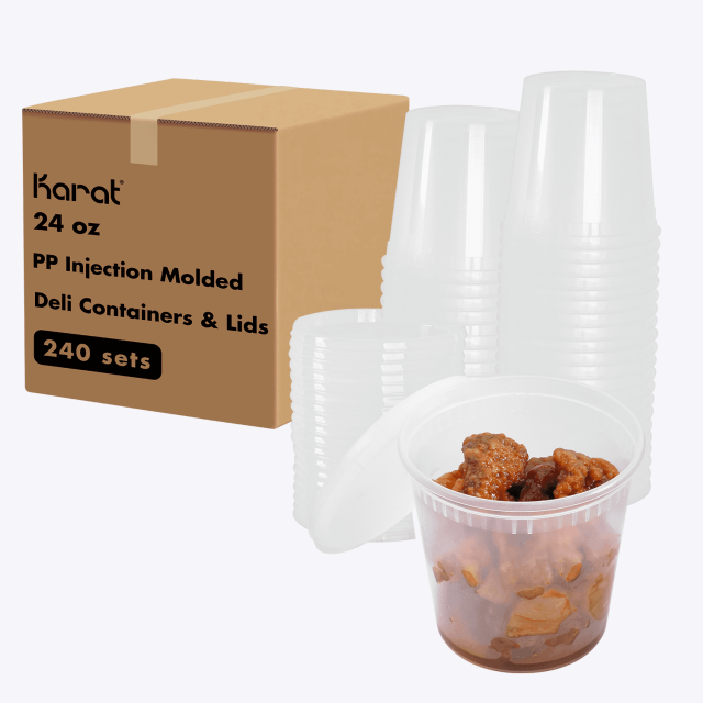 Karat 24oz Microwavable PP Plastic Injection Molded Deli Containers ...