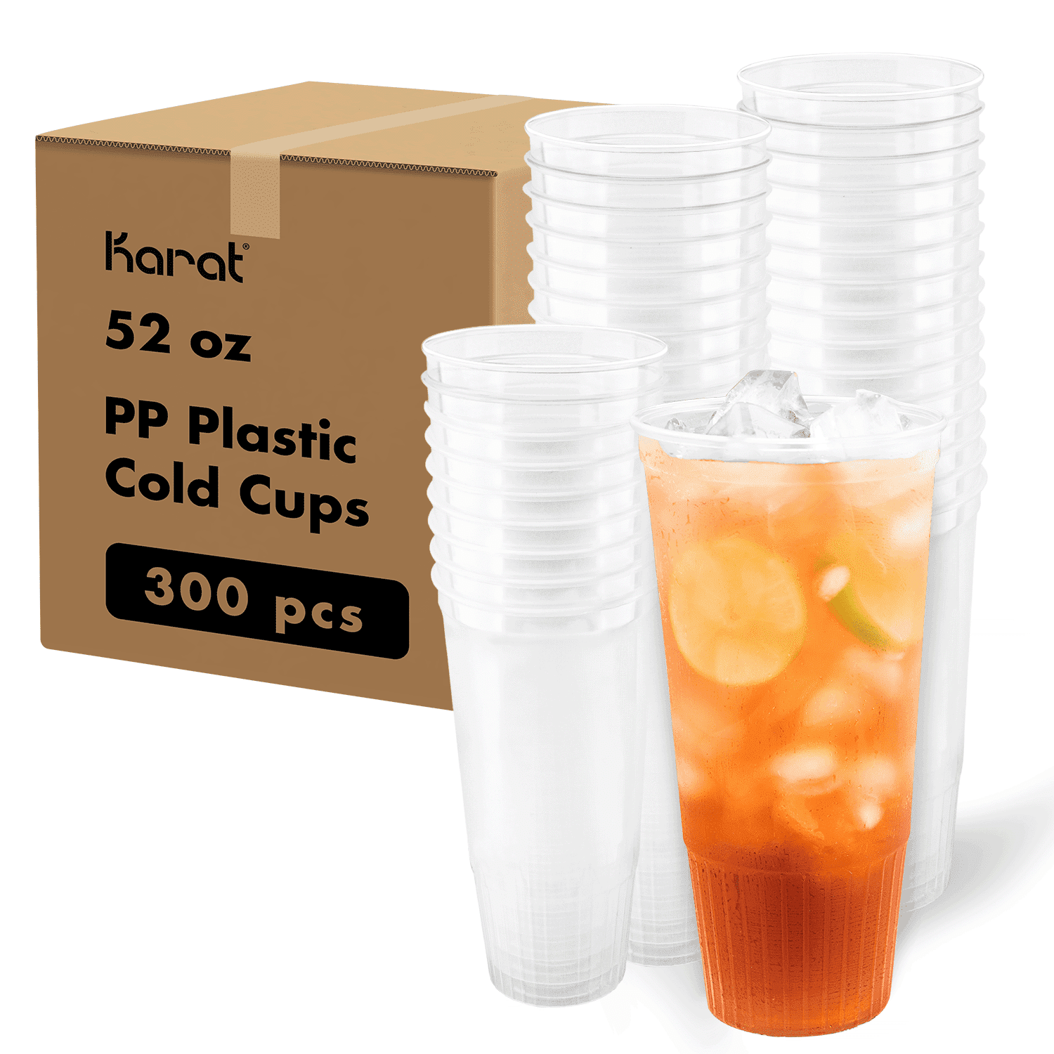 Free Shipping! Karat [300 Pack - 52oz] Clear Plastic Cups - Sturdy PP ...
