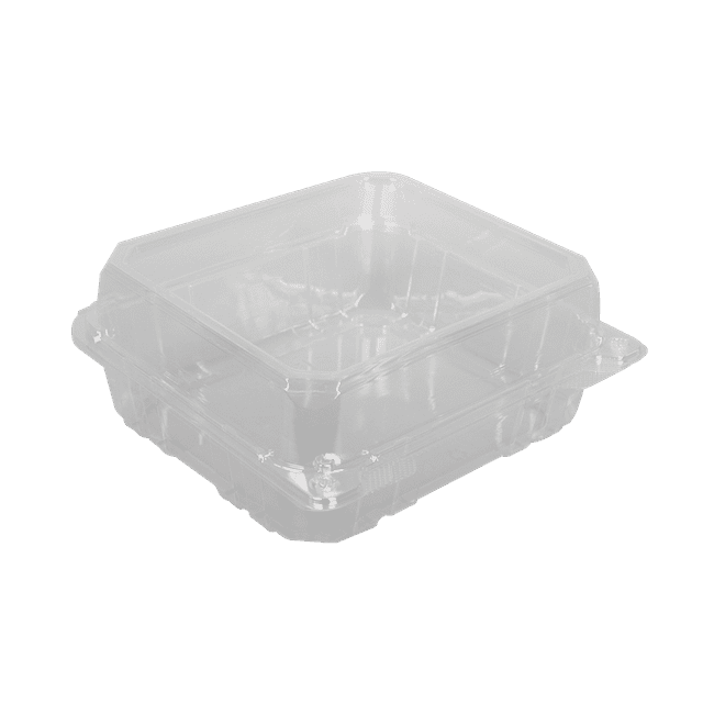 Karat 8''x8'' PET Plastic Hinged Containers - 250 ct, Clear, Stackable ...