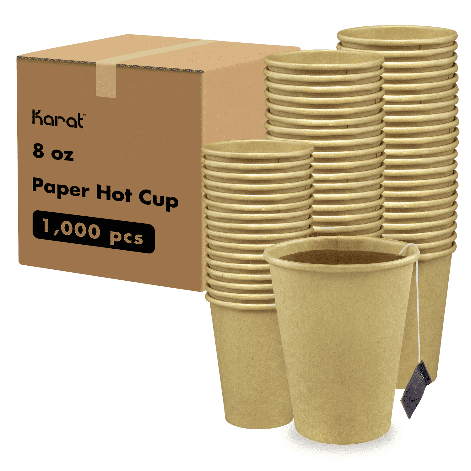 Karat 8oz Paper Hot Cups (80mm), Kraft - 1,000 pcs - Walmart.com