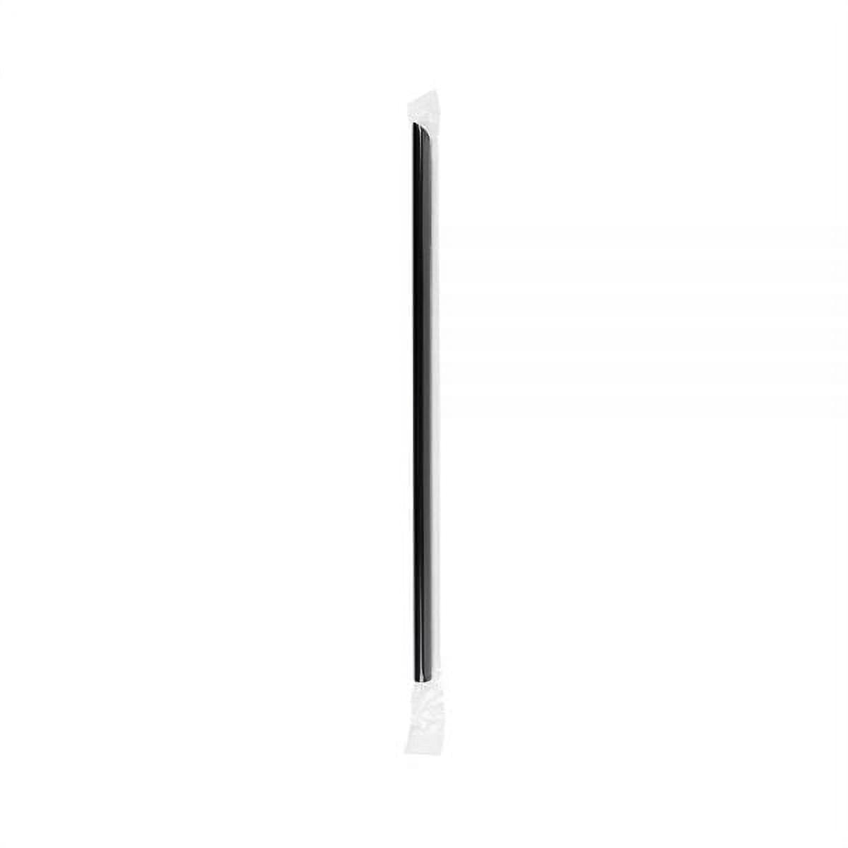 Karat 9" Giant Straws (8mm) Poly Wrapped Diagonally Cut - Black - 2,500 ...