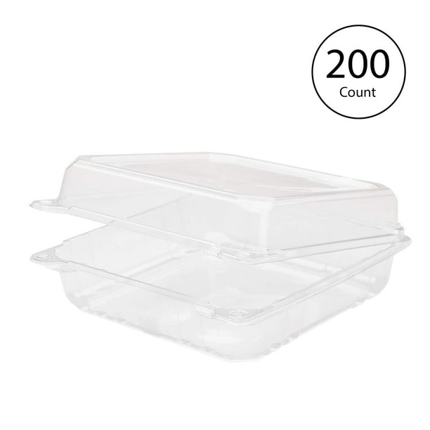 Karat 9x9" 1 Compartment Plastic Hinged Food Storage Containers, 200 ...