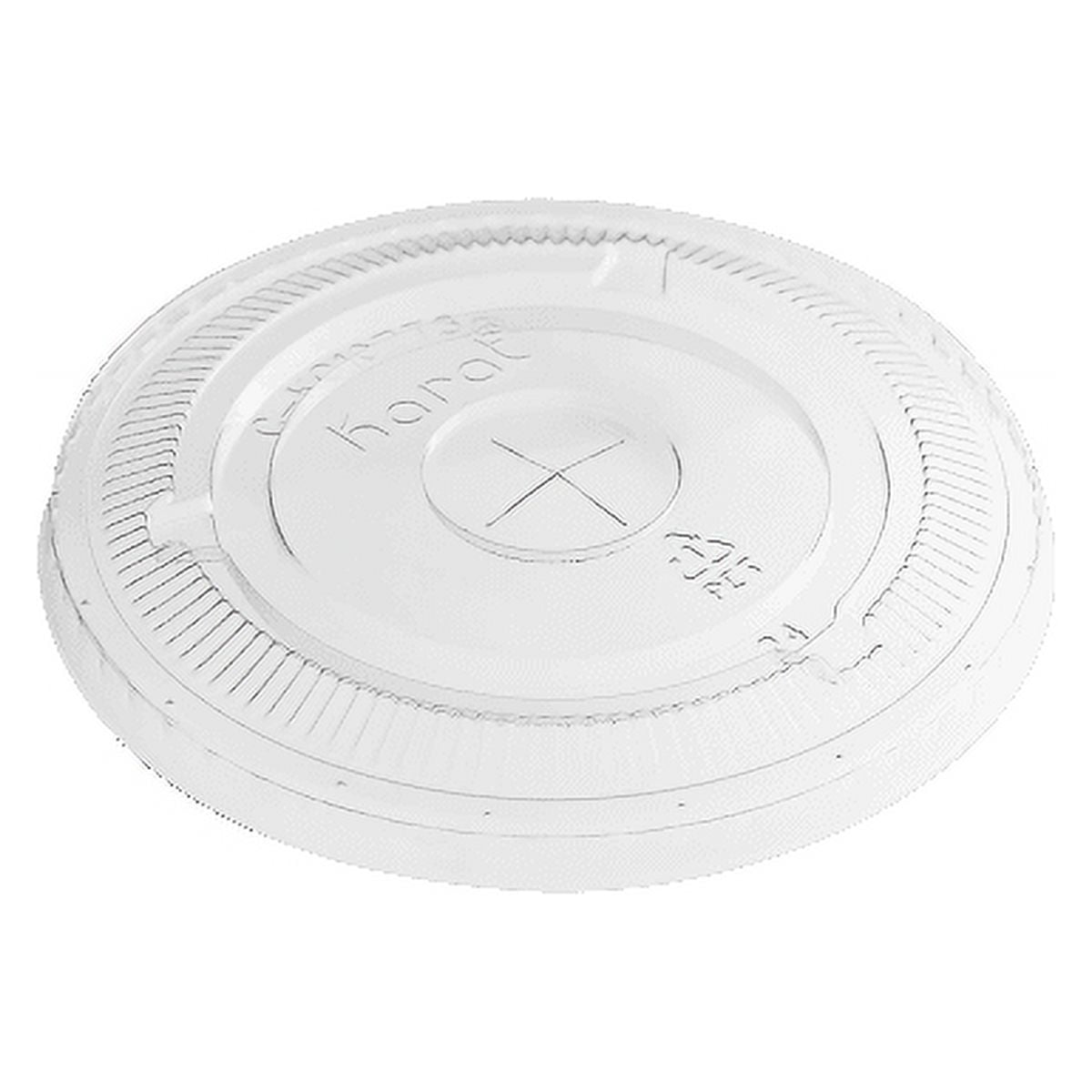 Karat 107mm PET Plastic Flat Lids with Straw Hole, Secure Fit for 32oz ...