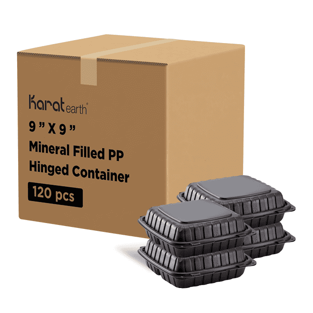 Karat Earth [120pcs - 9x9] 3-Compartment Mineral Filled PP Hinged ...