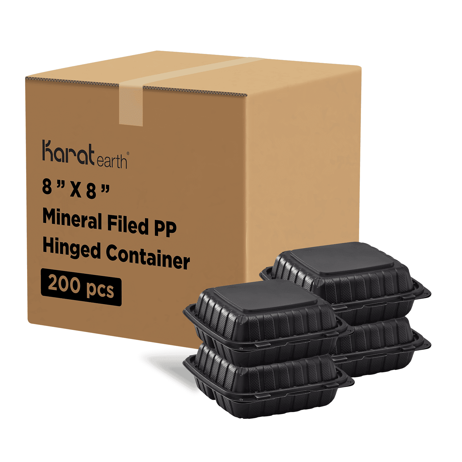 Karat Earth [200pcs - 8x8] 3-Compartment Mineral Filled PP Hinged ...