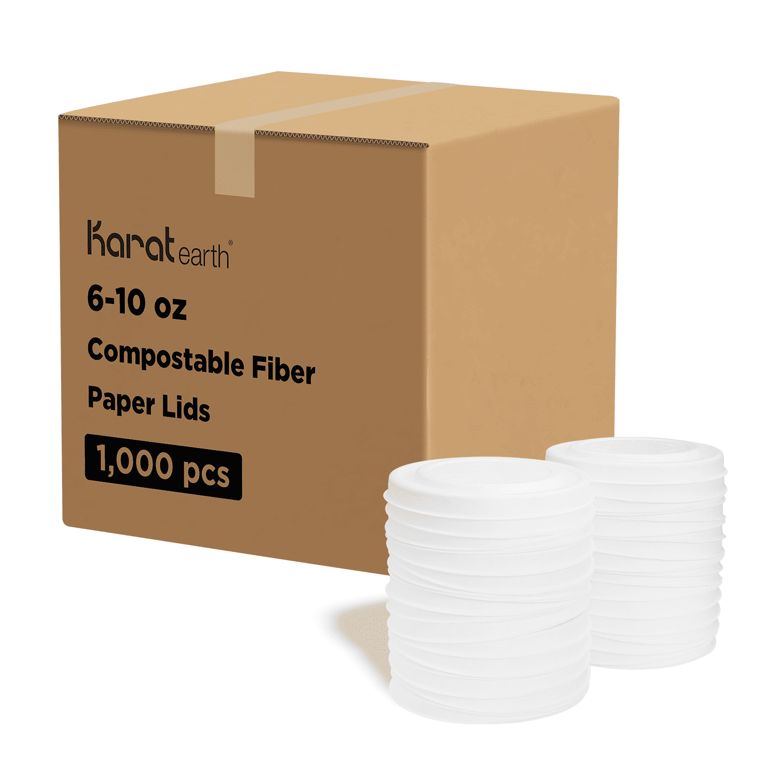 Karat Earth Compostable Fiber Paper Flat lid for 6-10 oz Eco-Friendly ...