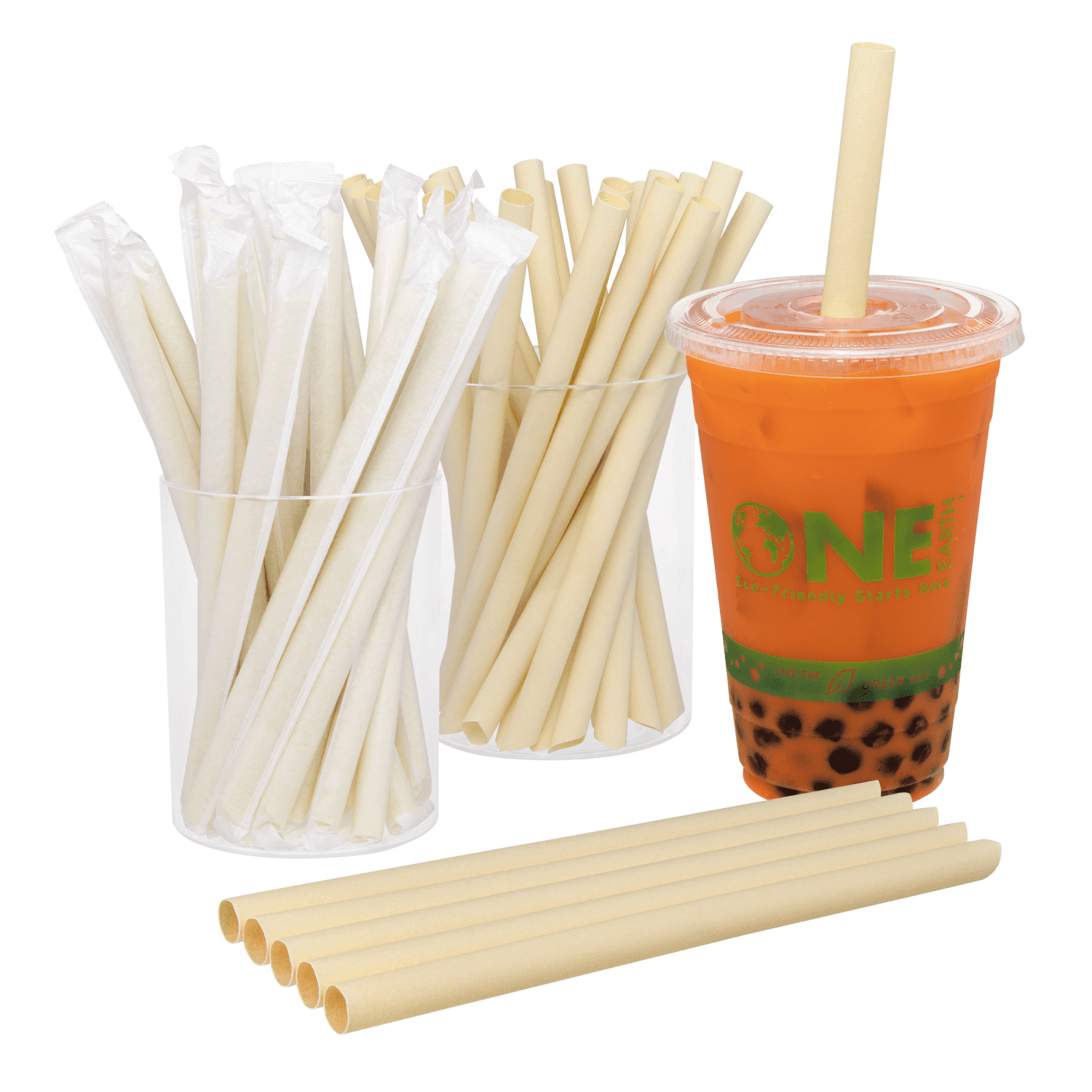 Karat Earth Paper Wrapped Bamboo Fiber Colossal 9" Straw, Natural ...
