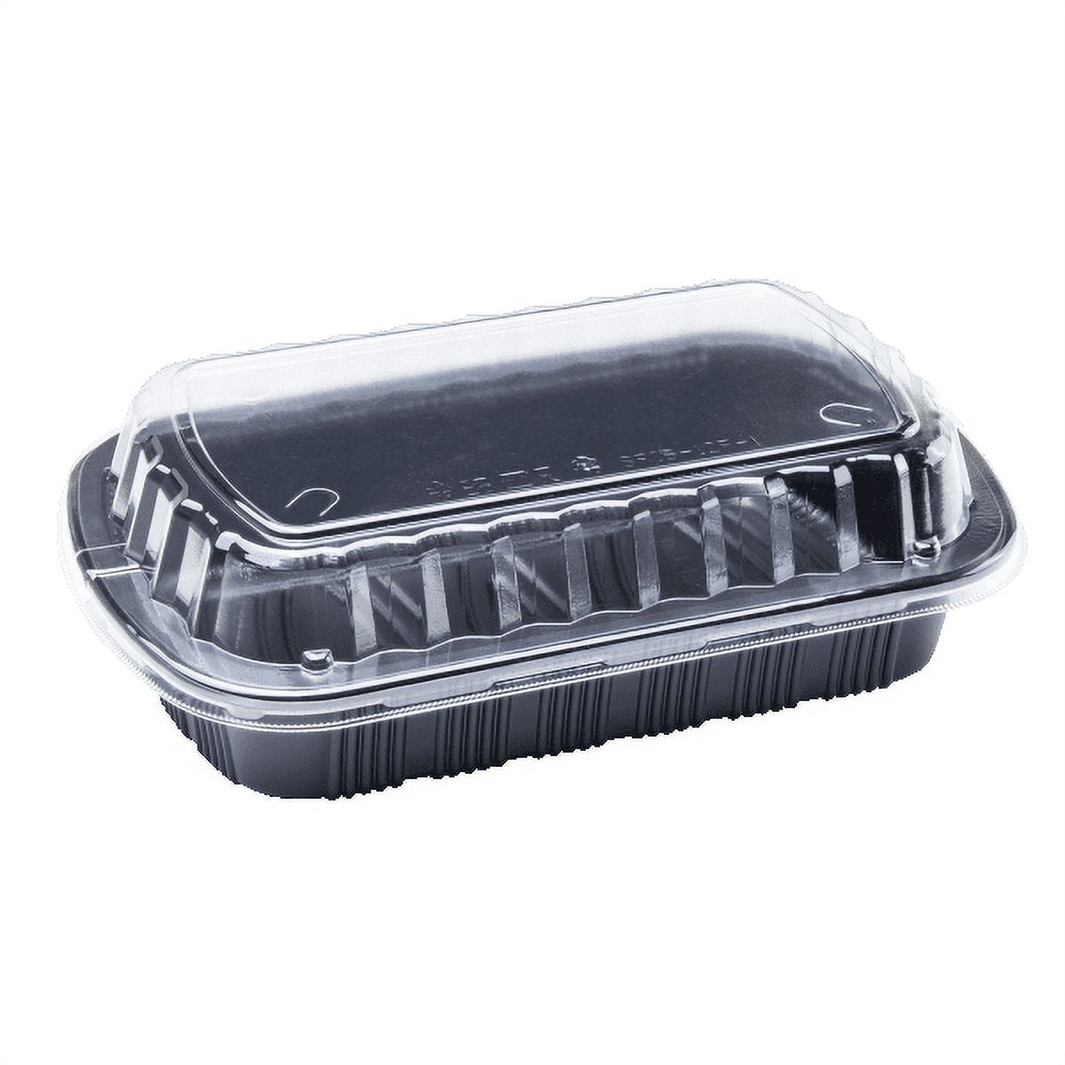 Free Shipping! Karat Half Slab Black PP Plastic Rib Container with ...
