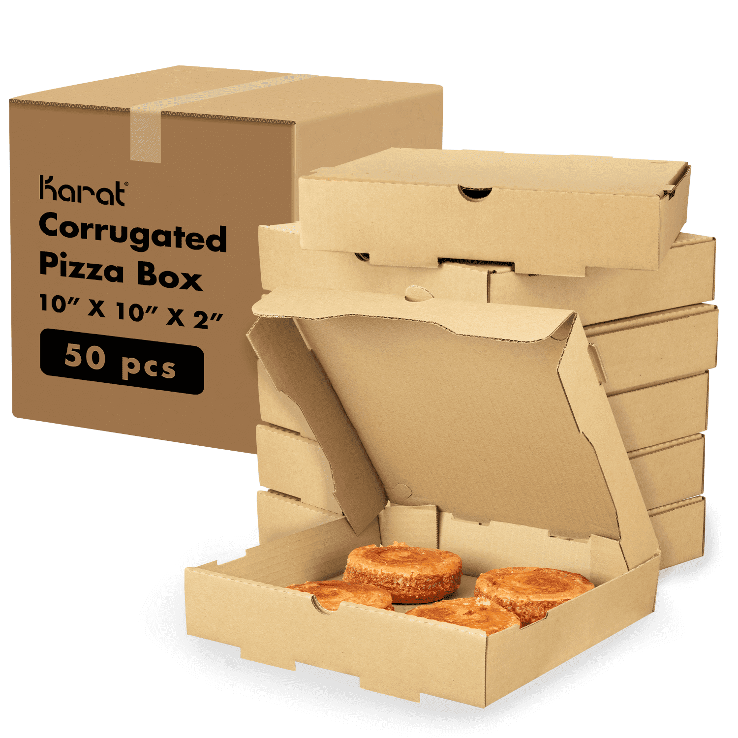 Karat Kraft Pizza Boxes - Grease-Resistant Corrugated Pizza Box ...