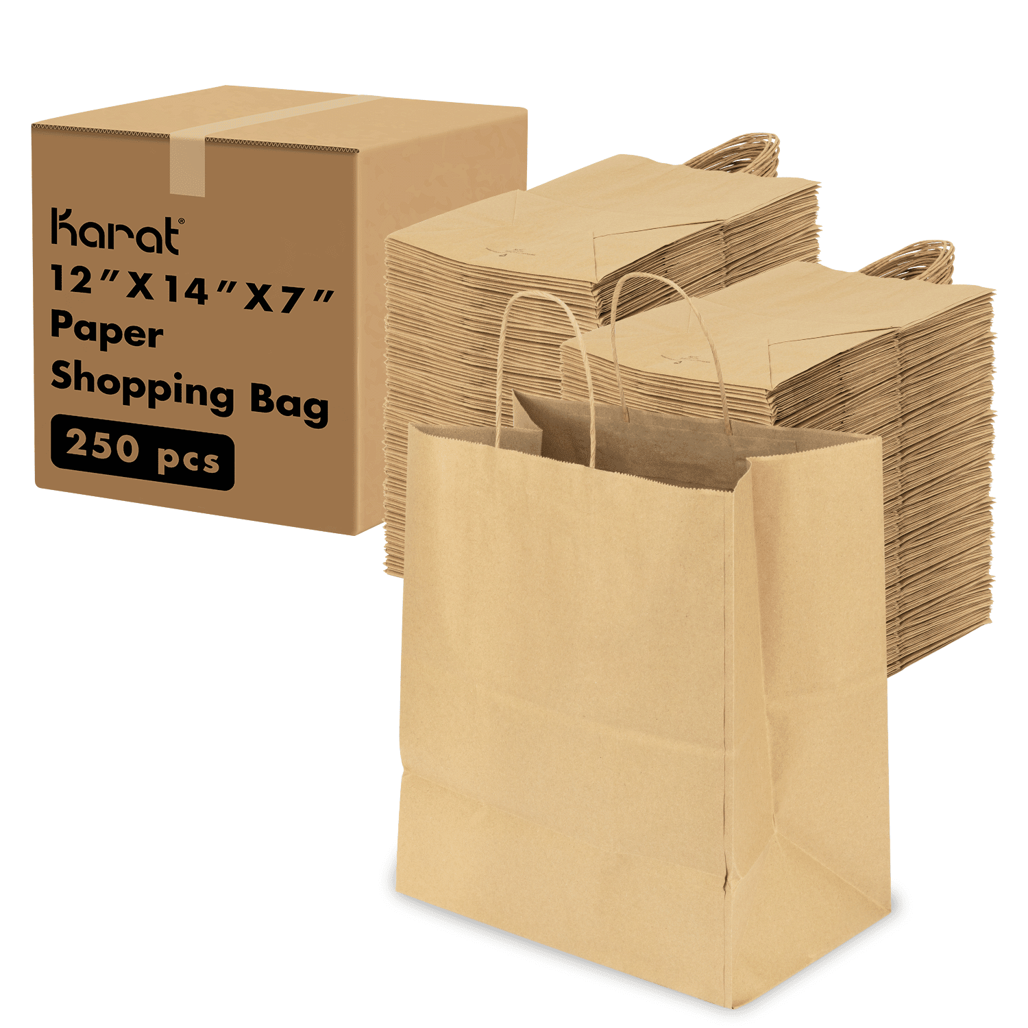 Free Shipping! Karat MALIBU (Large) Kraft Paper Gift Bags with Handles ...