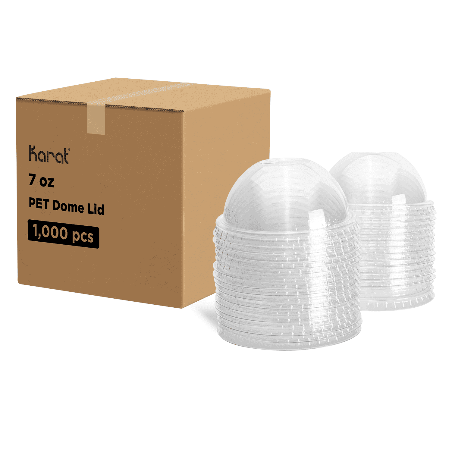 Karat PET Clear Dome Lid, 74mm Hole Diameter, Transparent, 7oz Cup ...