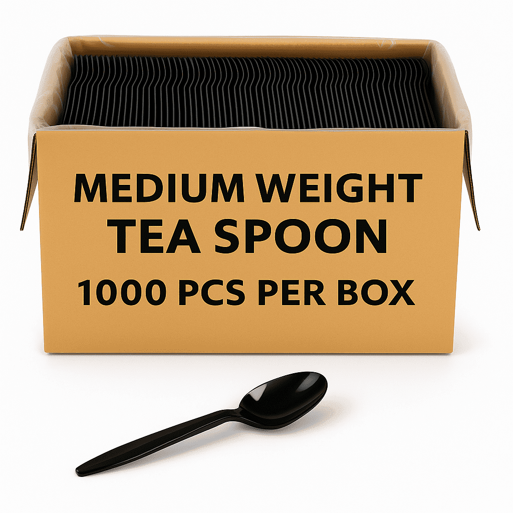 Karat Disposable Plastic Tea Spoons, Medium Weight, Black ...