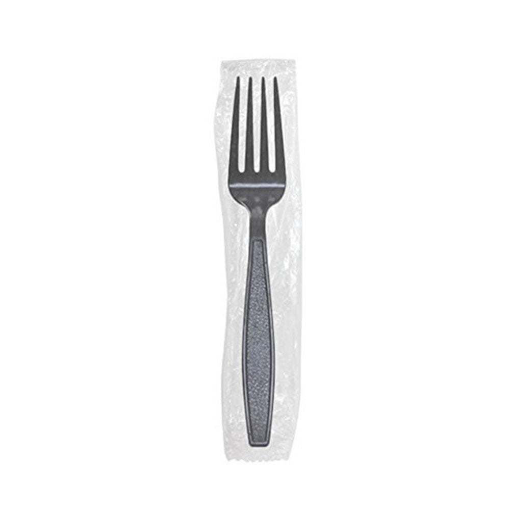Karat PS Plastic Heavy Weight Forks - Black - Wrapped - 1,000 ct ...