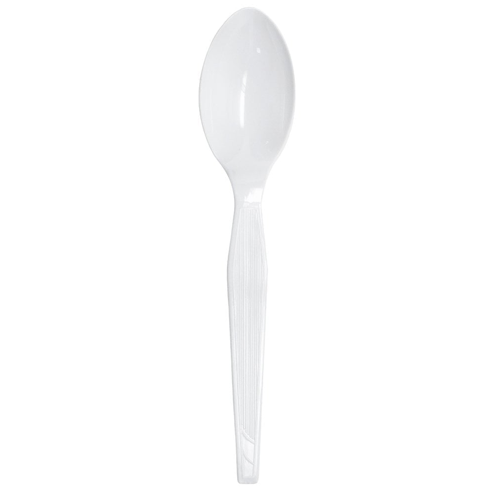 Karat Disposable Medium-Heavy Duty PS Plastic Tea Spoons - White, Bulk ...