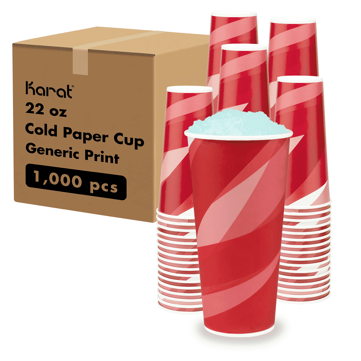 Karat Large 22oz Disposable Bulk Paper Cold Cups [1000 pcs], Kold (C ...