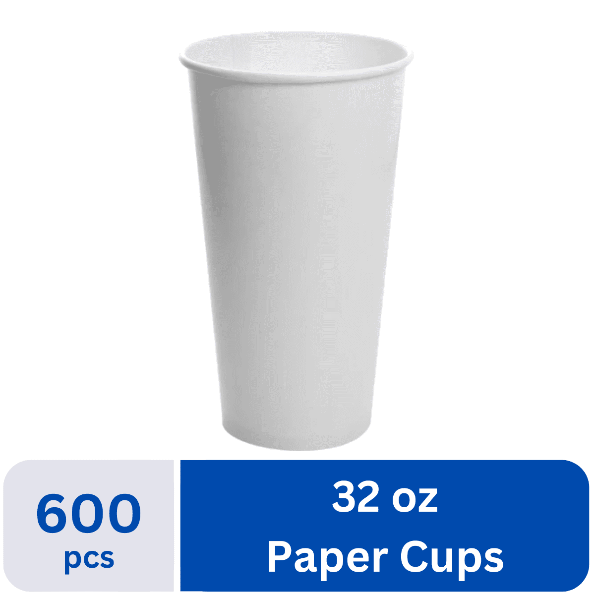 Karat Large 32oz Disposable Paper Cups, Bulk Pack of 600, White (C ...