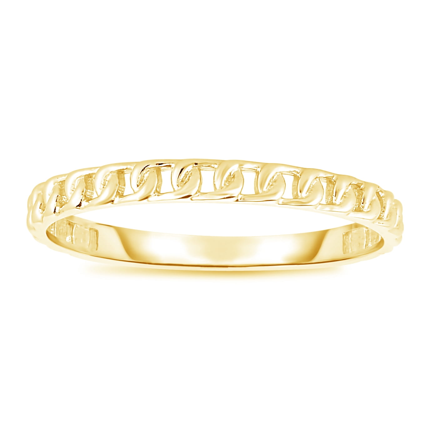 Karat Rush 14KT Yellow Gold Curb Link Ring - Walmart.com