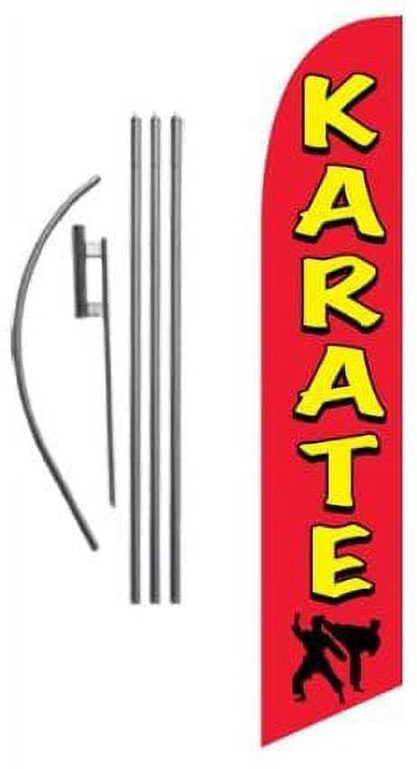 Karate Advertising Feather Banner Swooper Flag Sign with Flag Pole Kit ...