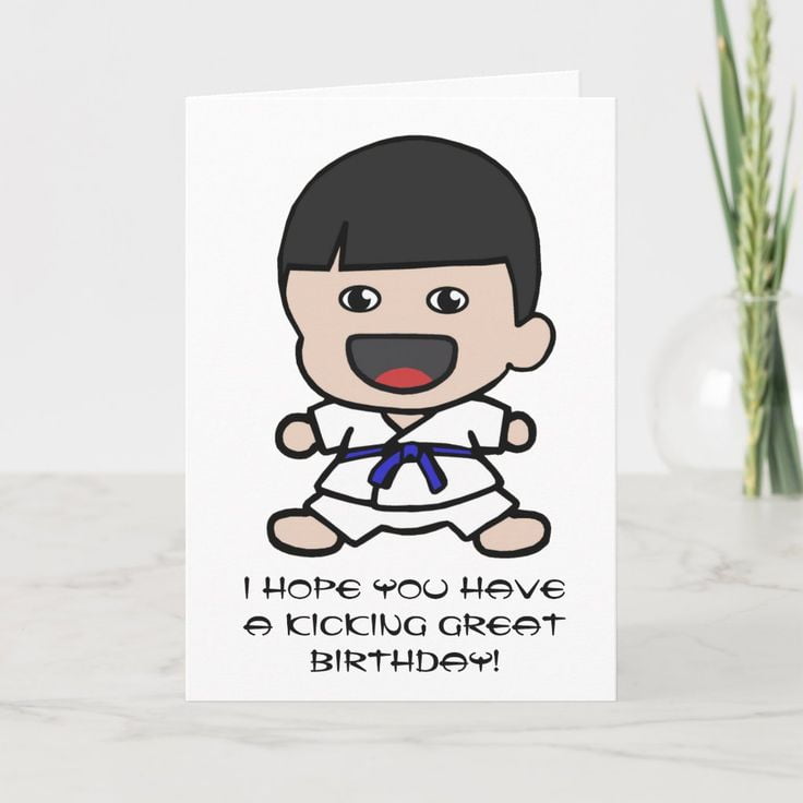 Karate Birthday Card for Kids – "Kicking Great Birthday!" Design ...