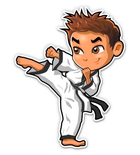Karate Boy - 5" Vinyl Sticker - For Car Laptop I-Pad - Waterproof Decal ...