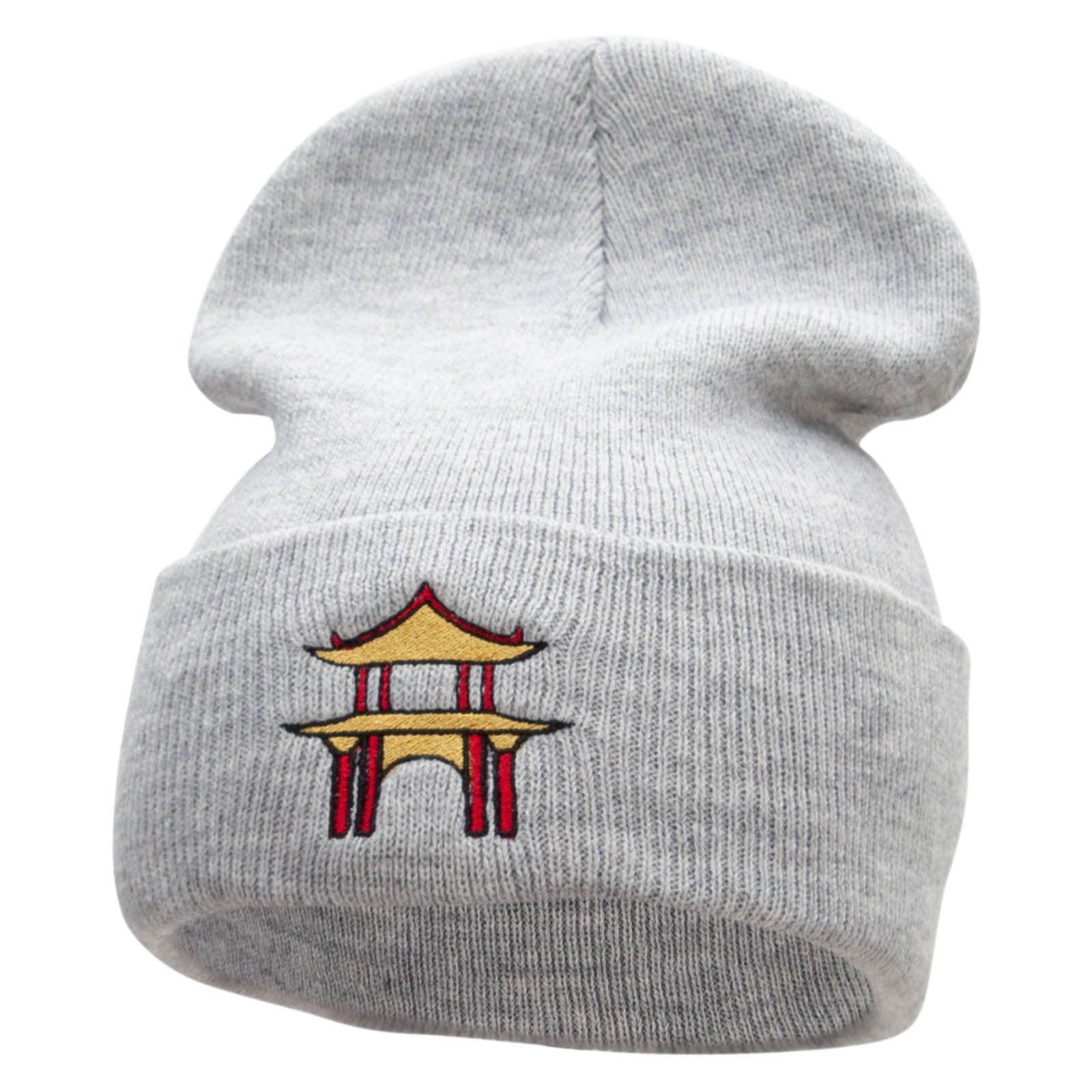Karate Dojo Embroidered 12 Inch Long Knitted Beanie - Heather Grey OSFM ...
