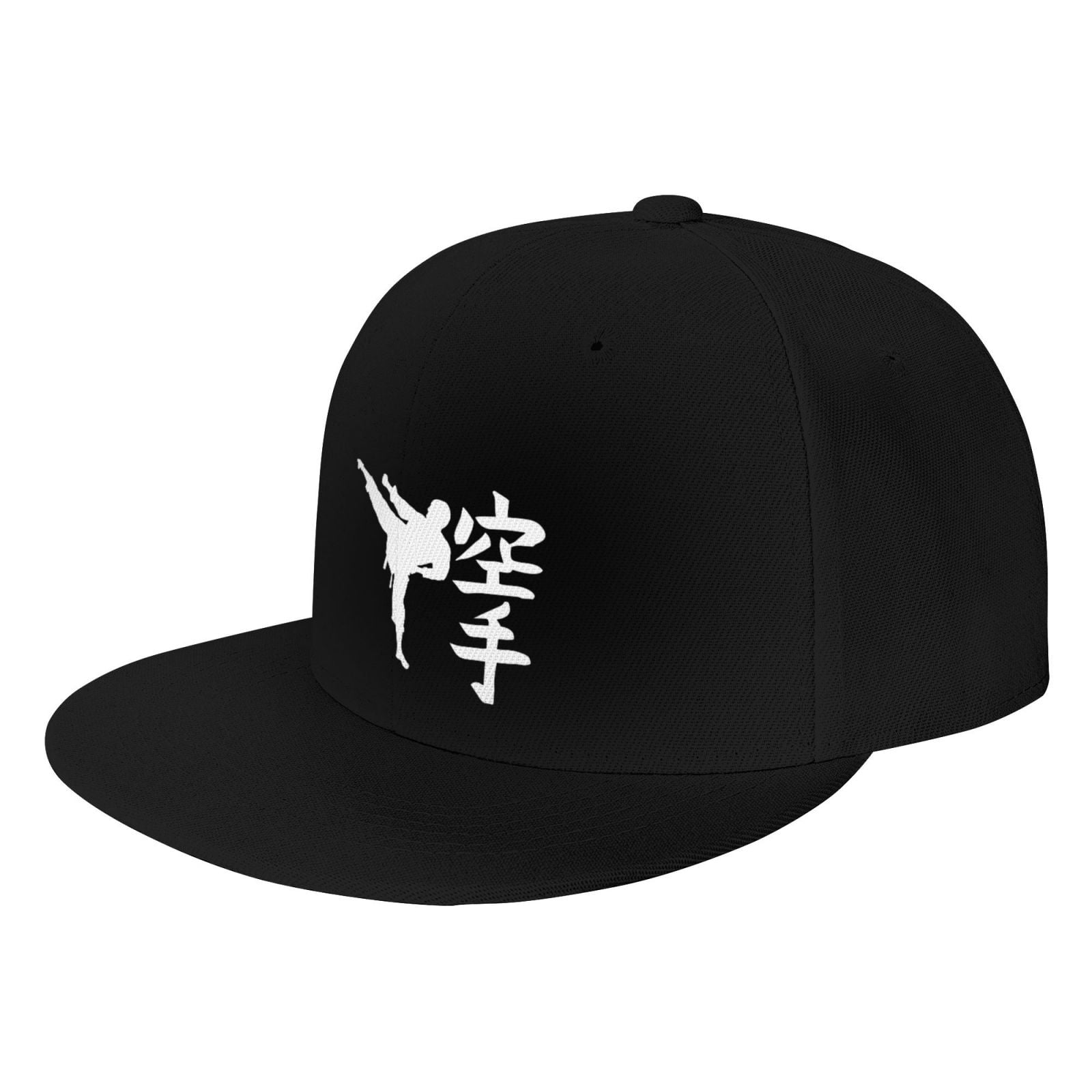 Karate Fighter Japanese Kanji Baseball Cap Adjustable Flat Brim Sun Hat ...