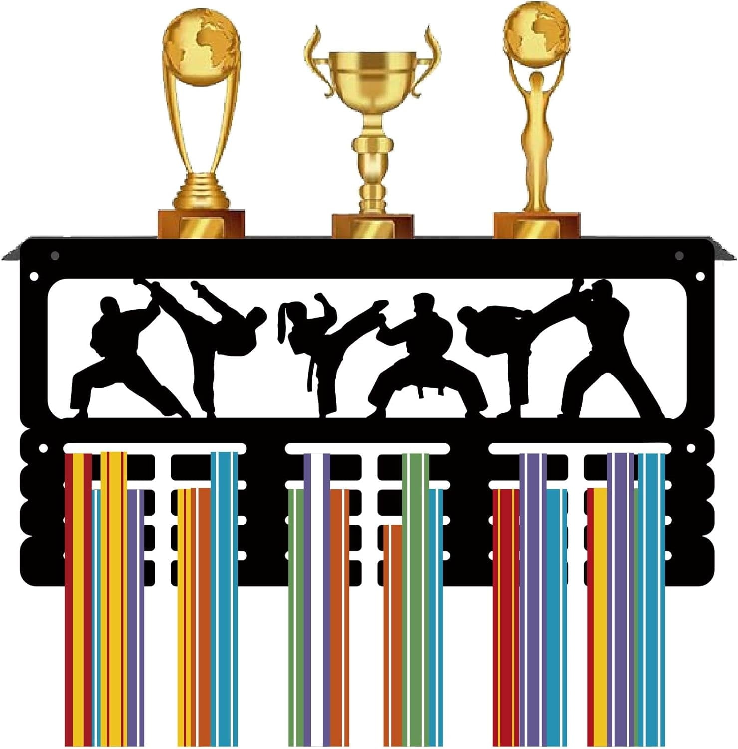 Karate Medal Holder Trophy Shelf Medal Hanger Display with Shelf Stand ...