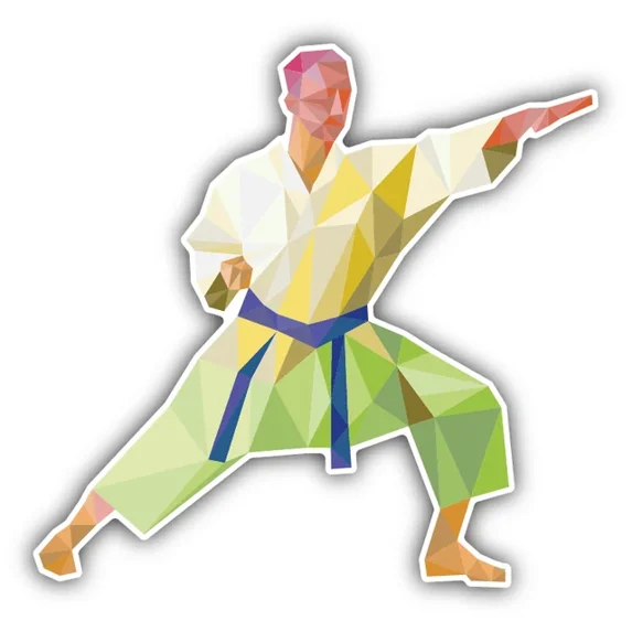 Karate Triangulated Sport Car Sticker Phone Decal Water Bottle Stickers ...