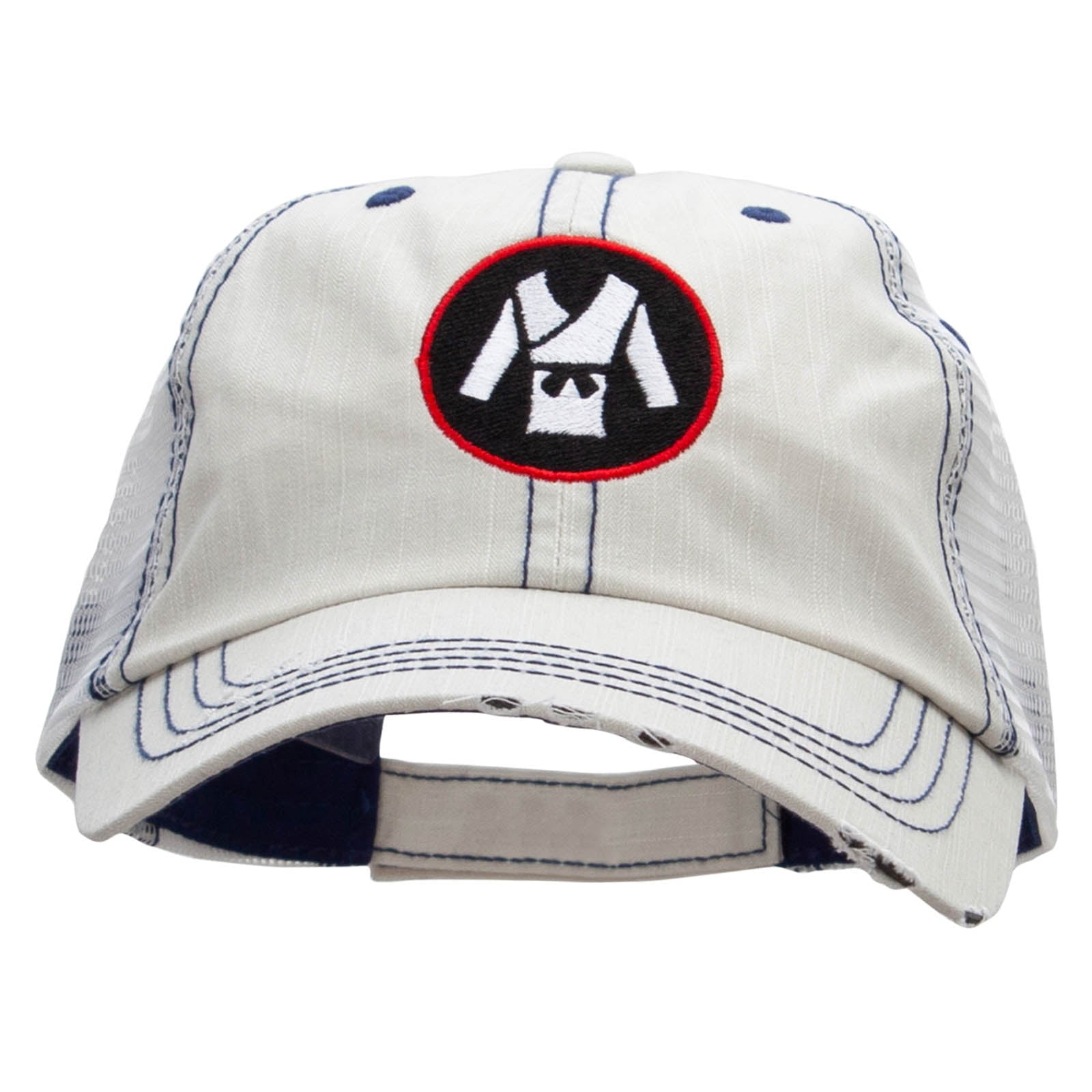 Karate Uniform Embroidered Frayed Mesh Cap - Putty OSFM - Walmart.com