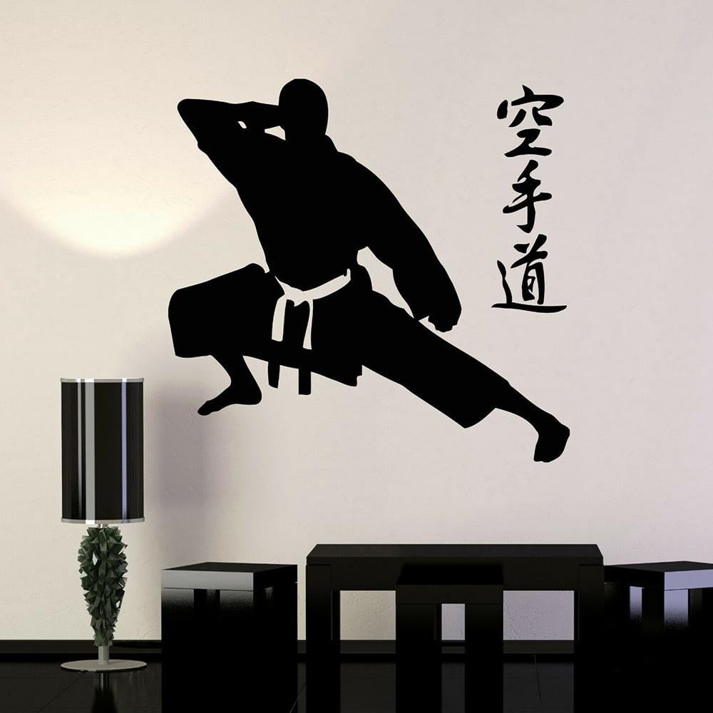 Karate Wall Stickers Vinyl Decal Martial Arts Karate Jiu-J Fighter ...