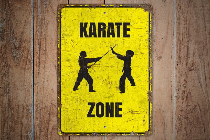 Karate Zone Karate Zone Sign Karate Zone Decor Karate Sign Vintage ...