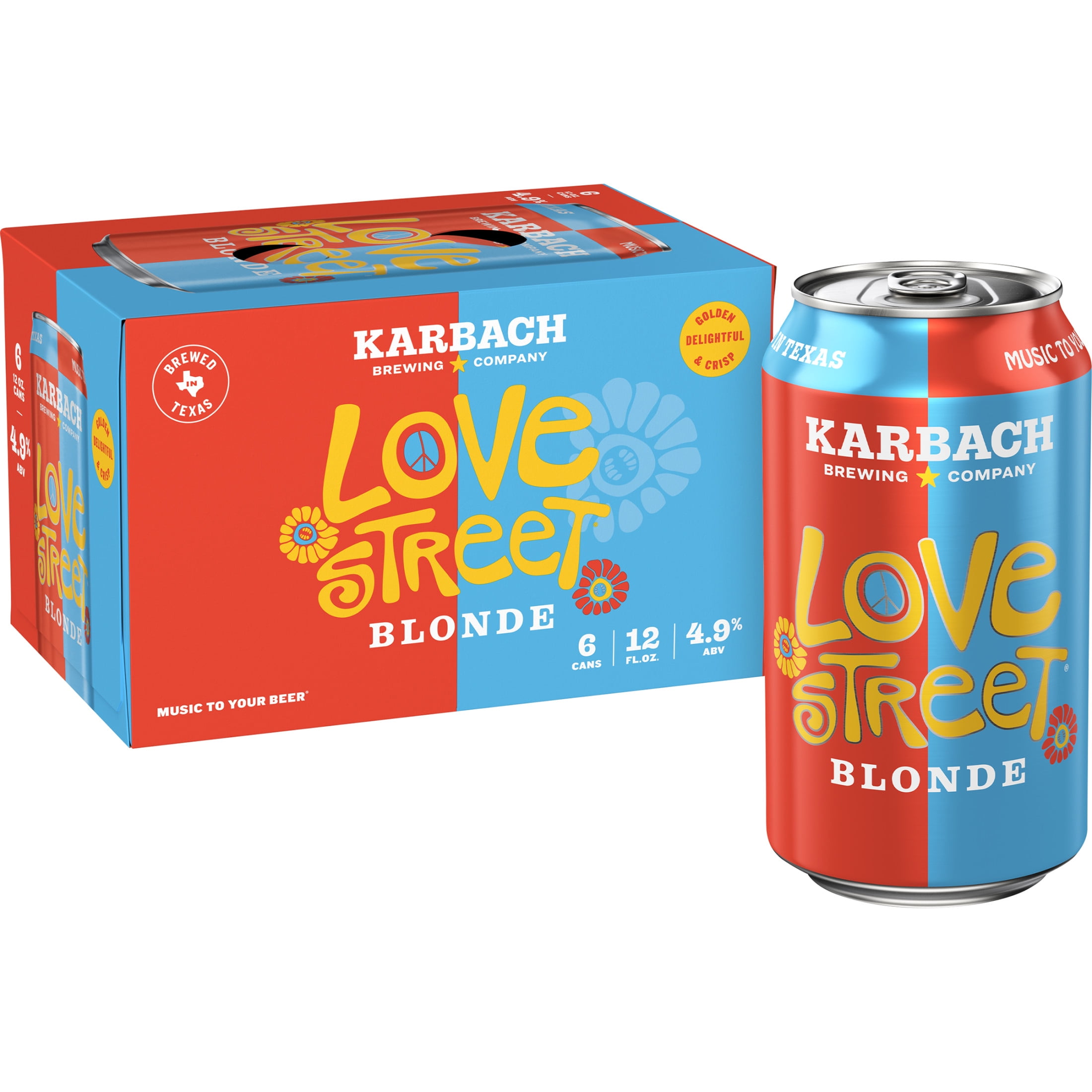 Karbach Brewing Company Love Street Blonde Craft Beer, 6 pack Beer, 12 ...