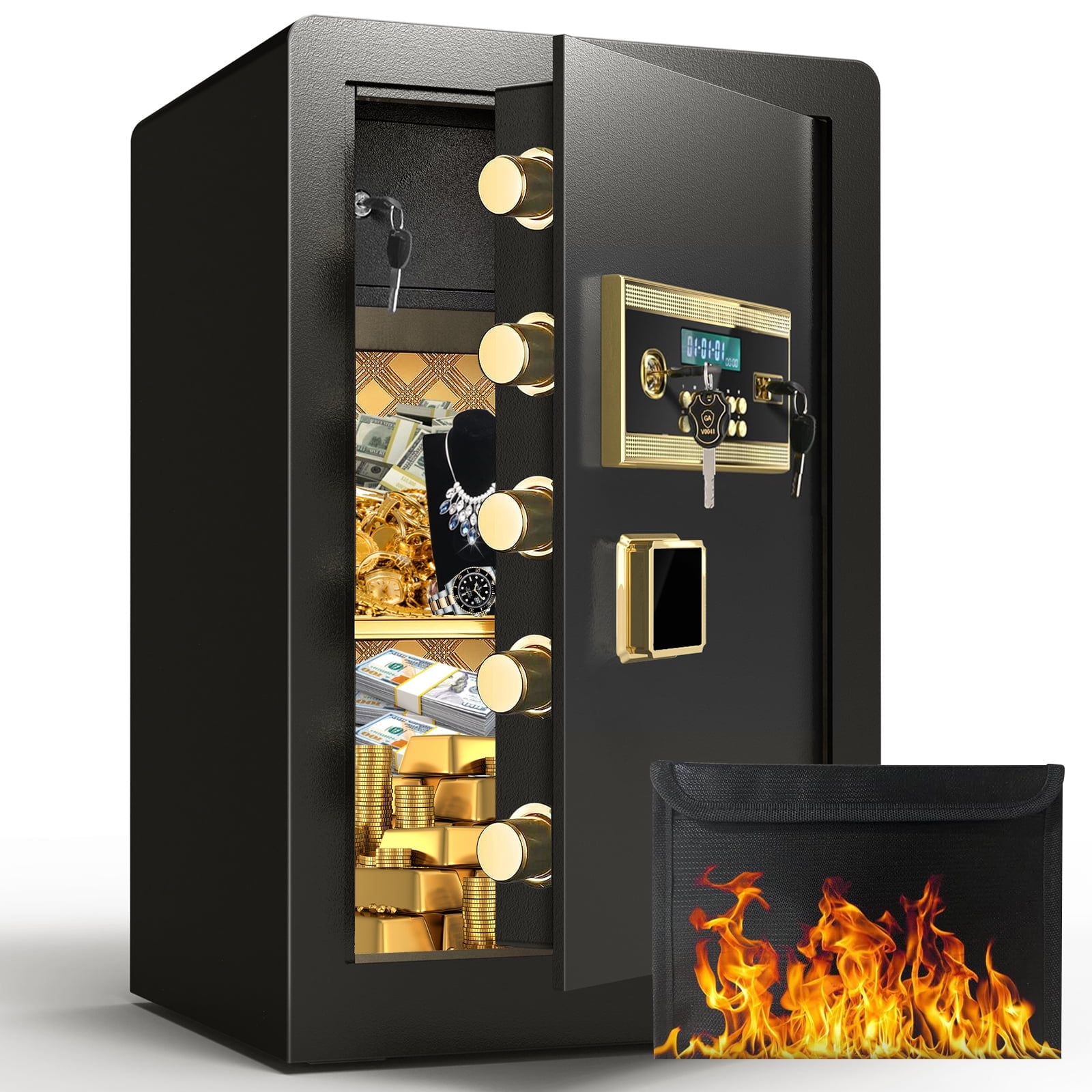 Opentiny 6.0 Cuft Large Home Safe Fireproof Waterproof, Anti-Theft ...