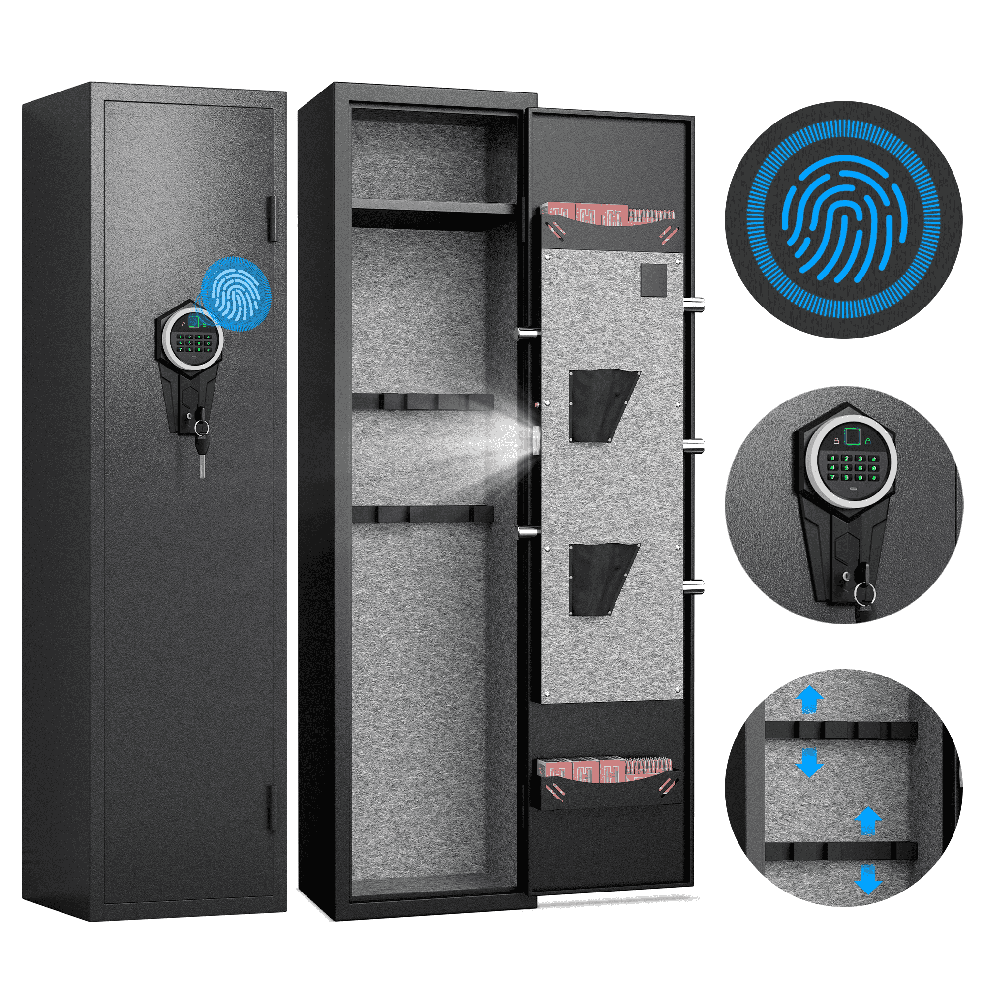 Karbeen Biometric Fingerprint Gun Safe, Digital Quick Access 2-3 Gun ...