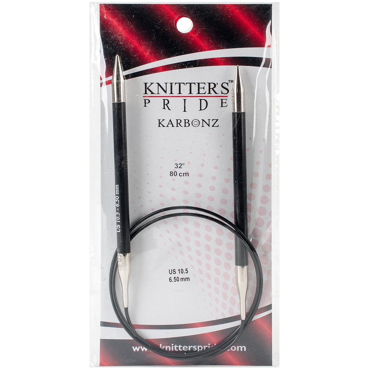 Knitters Pride Karbonz 32" Fixed Circular Knitting Needle - US 10.5, 6 ...