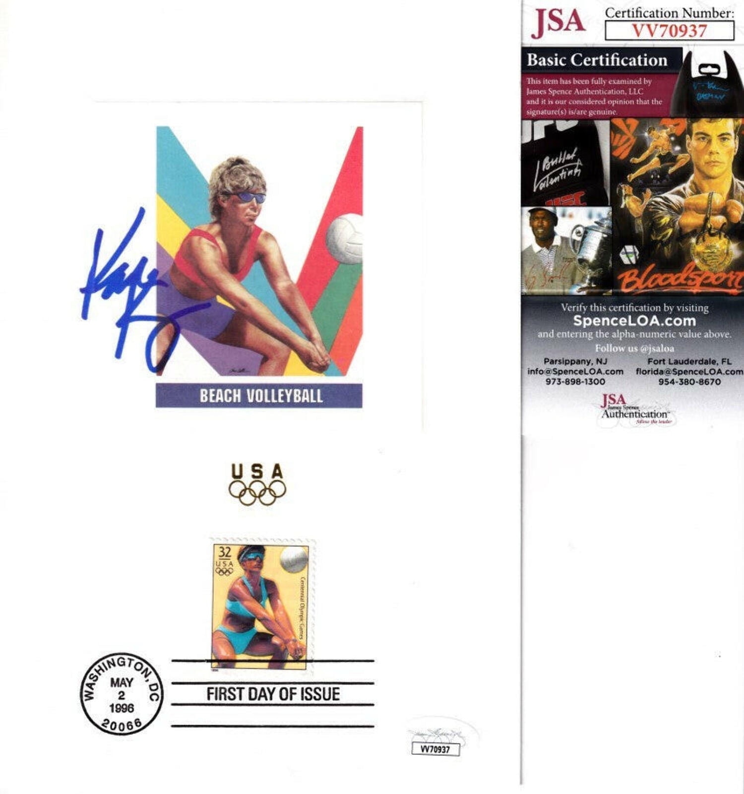 Karch Kiraly autographed beach volleyball 1996 US Olympic Team USPS ...