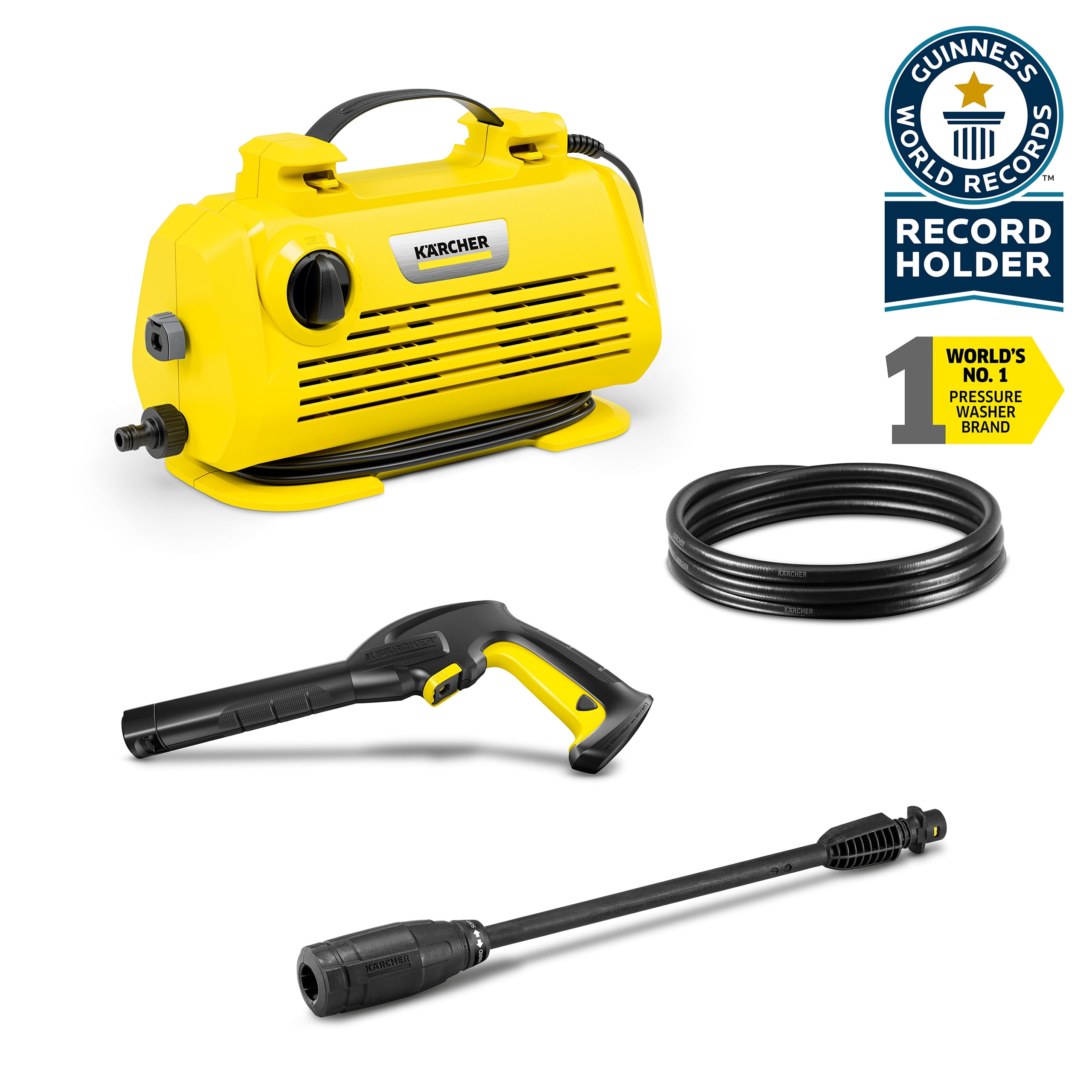 Karcher K2 Horizontal, Pressure Washer, 1700 PSI, Hose, 2 Spray Wands ...