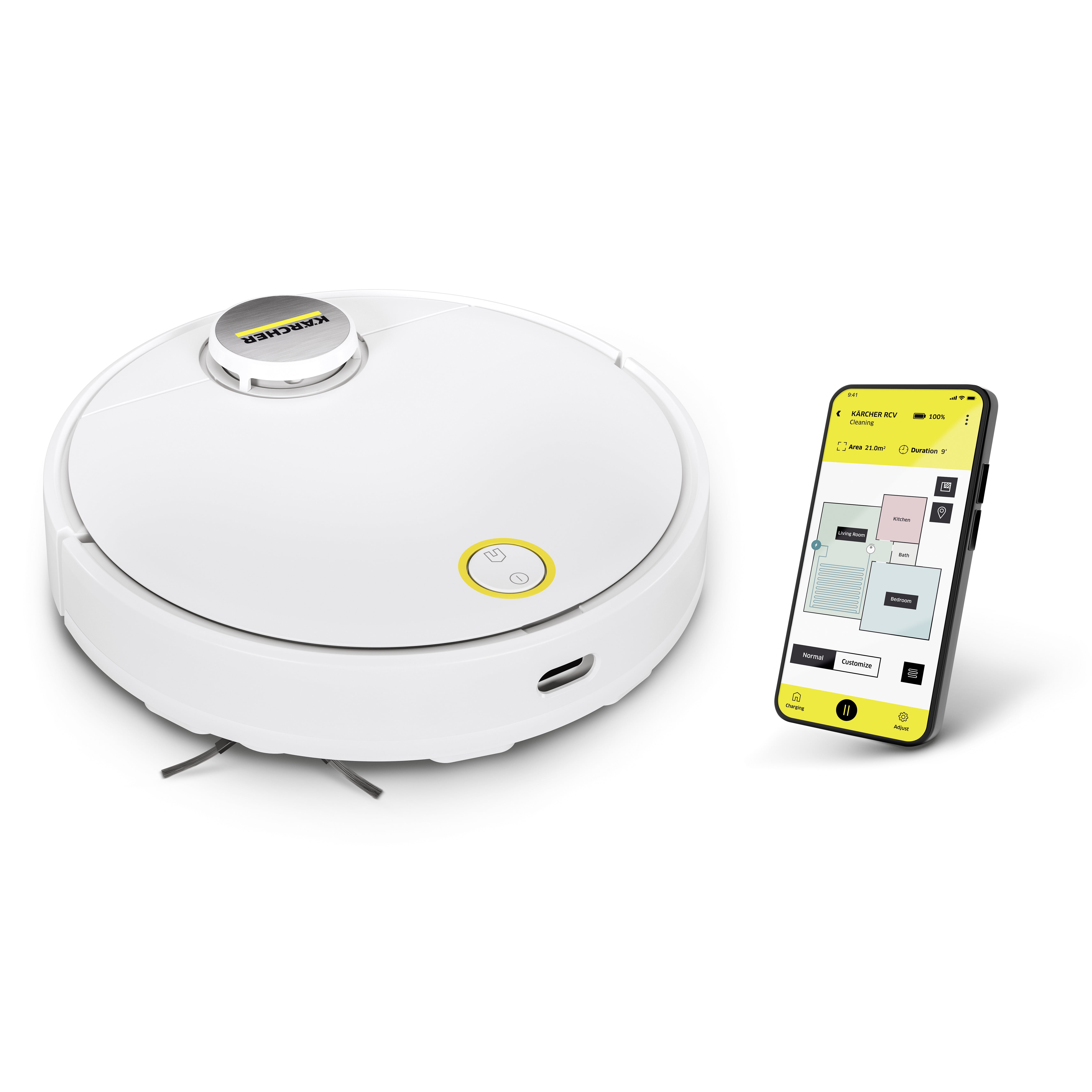 Karcher RCV 3, Robot Vacuum Cleaner, Mop Function, App, LiDar, Floor ...