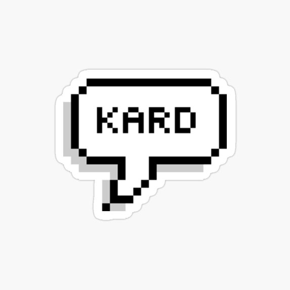 Kard Pixel Speech Bubble Sticker Phone Decal Water Bottle Stickers Car ...