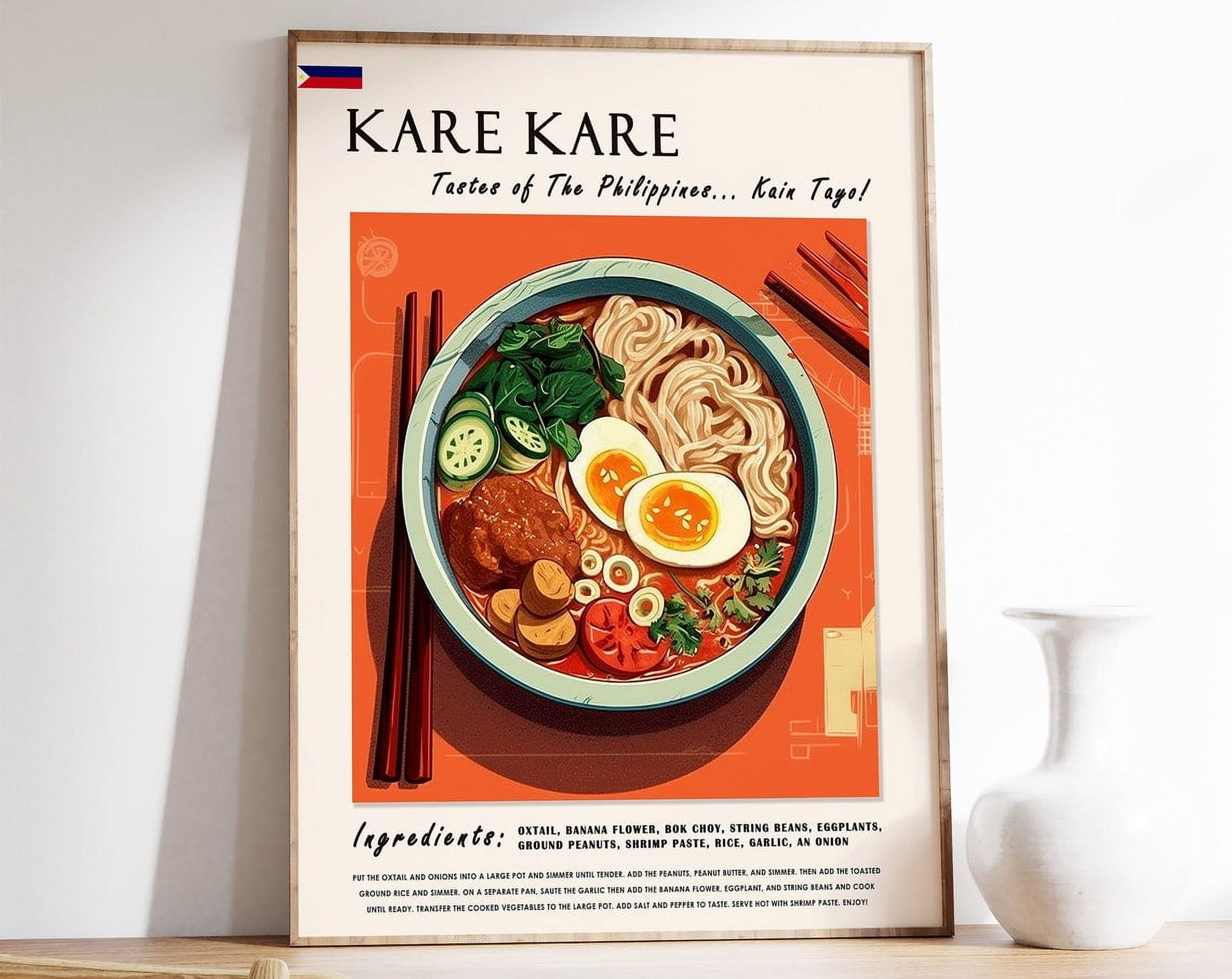 Kare Kare Filipino Food Poster, Filipino Food Print, Philippines Food ...