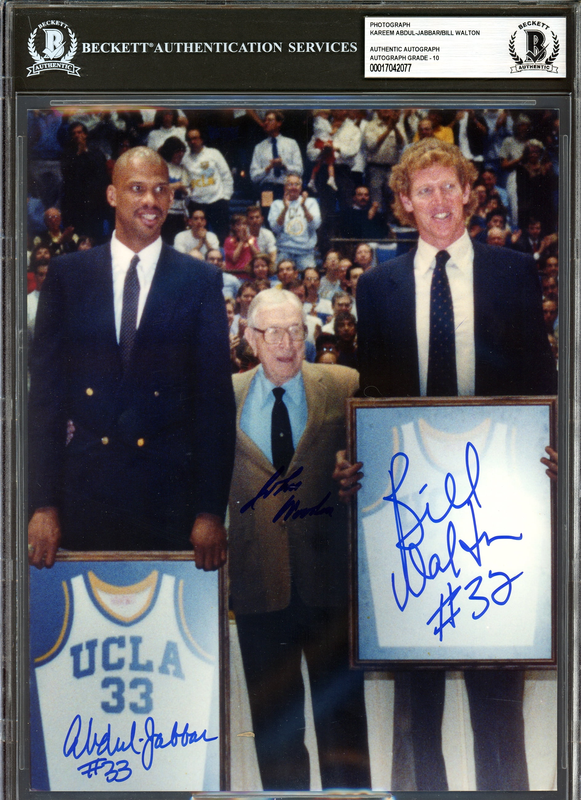 Kareem Abdul Jabbar, John Wooden & Bill Walton Autographed 8x10 Photo ...