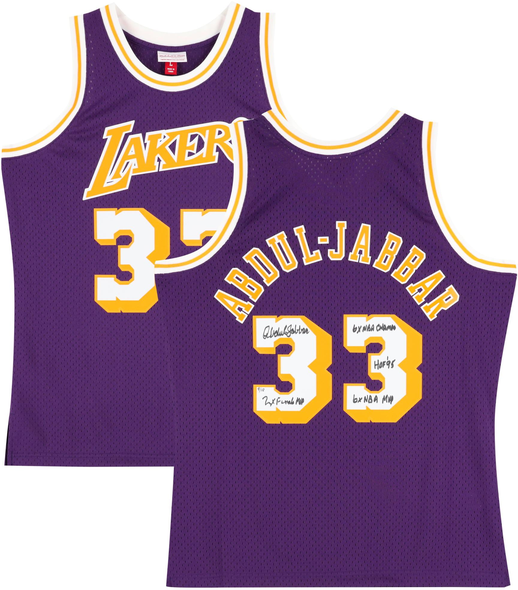 Kareem Abdul-Jabbar Los Angeles Lakers Autographed Mitchell & Ness 1983 ...