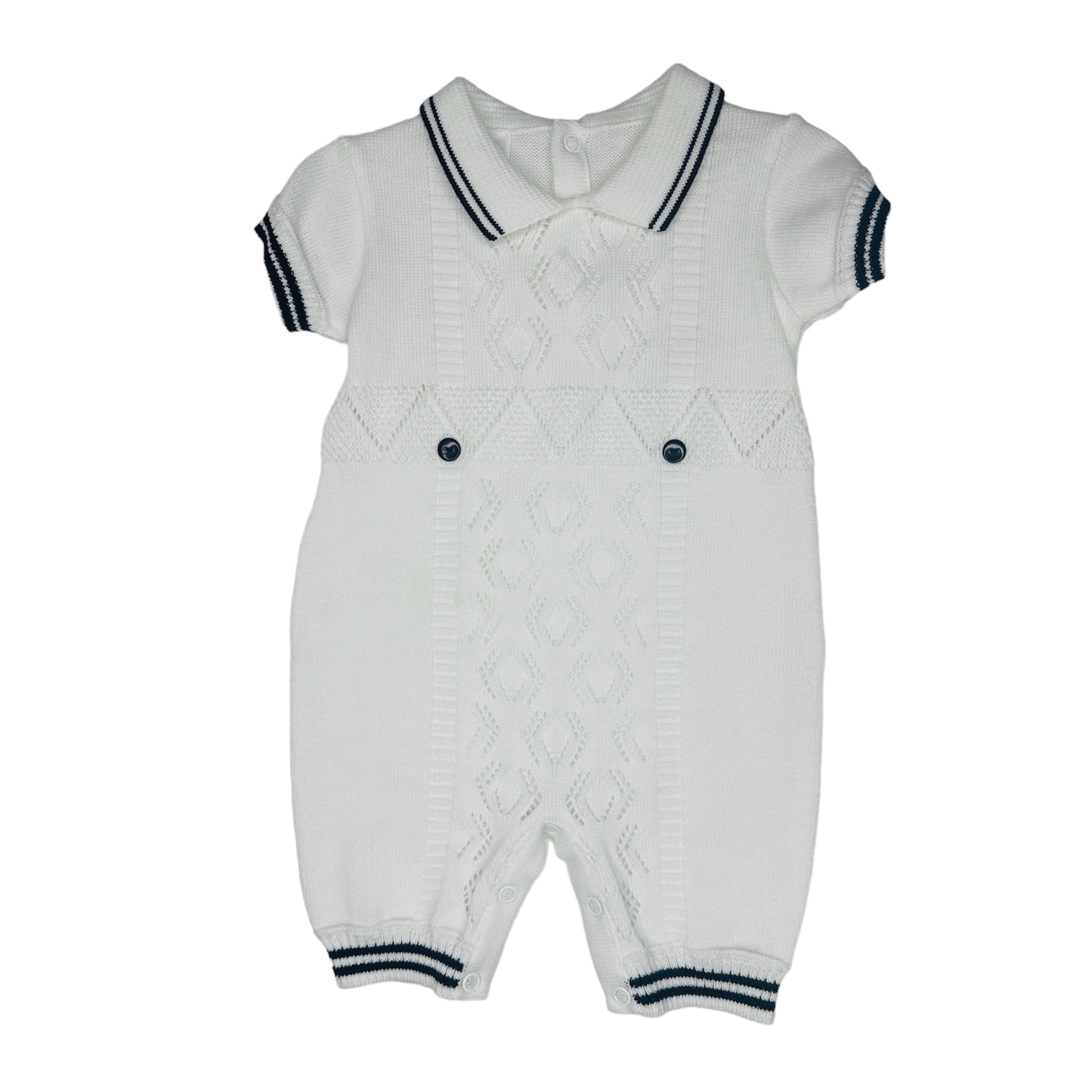 Karela Kids Myboy Knitted Outfit - Size 6, White/ Navy - Walmart.com