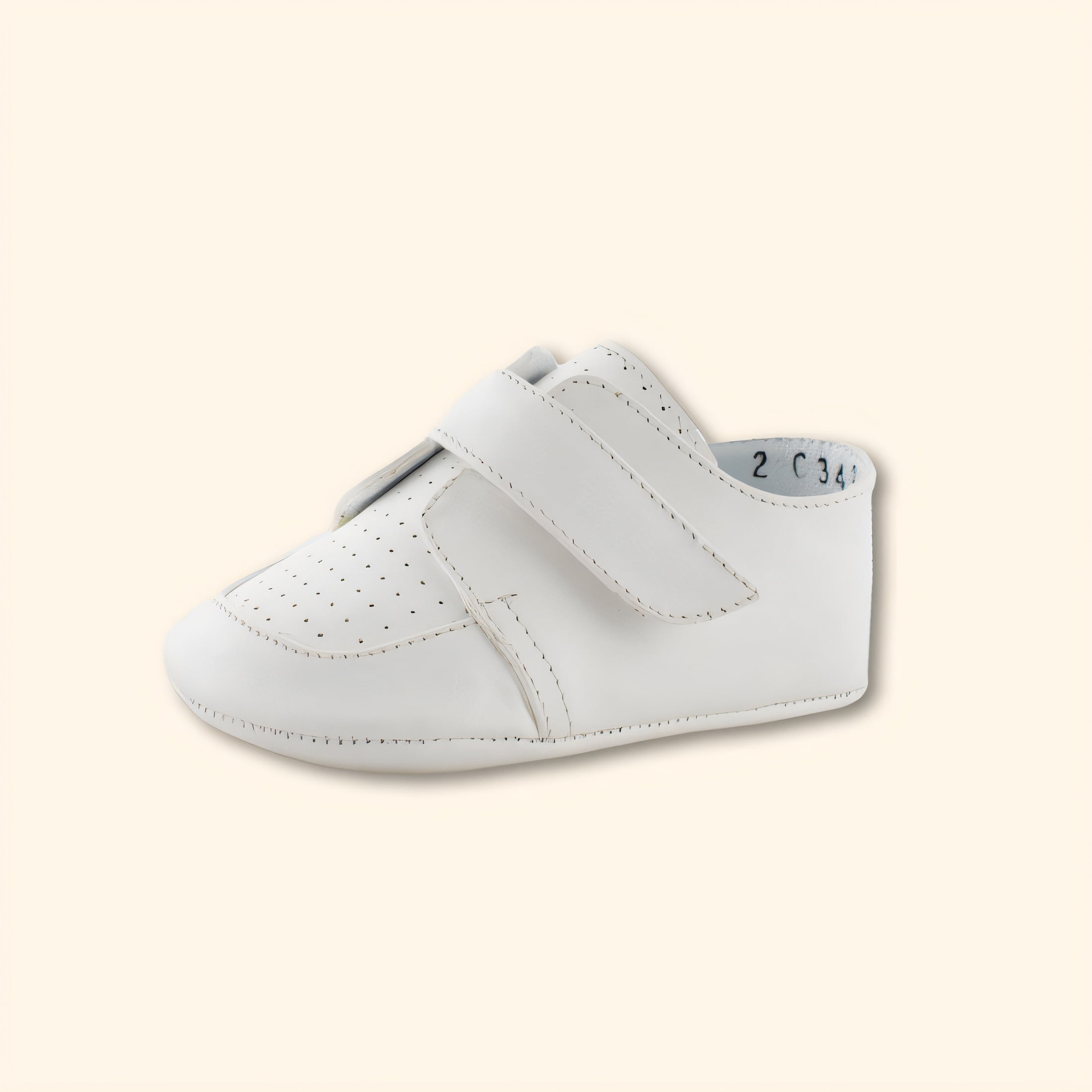 Karela Kids Pre-Walk White Leather Mini Holes Shoes - Size 2 - Walmart.com